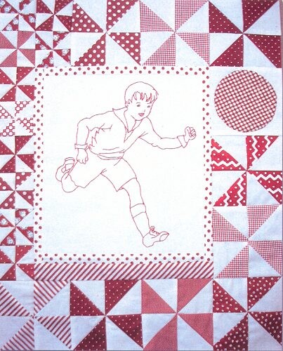 Patterns | Playmates-Boy Running, Block 2 | American Jane
